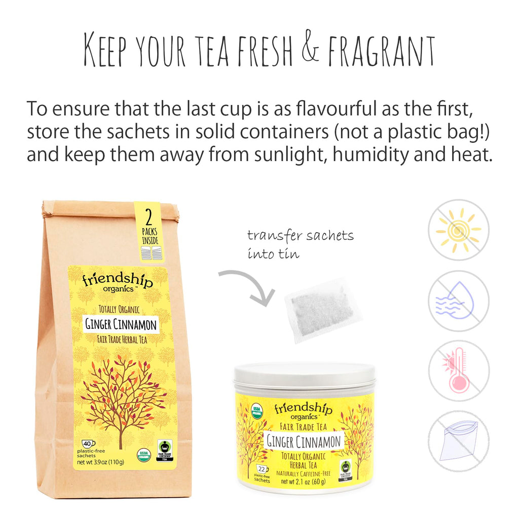 caffeine-free ginger cinnamon tea bags