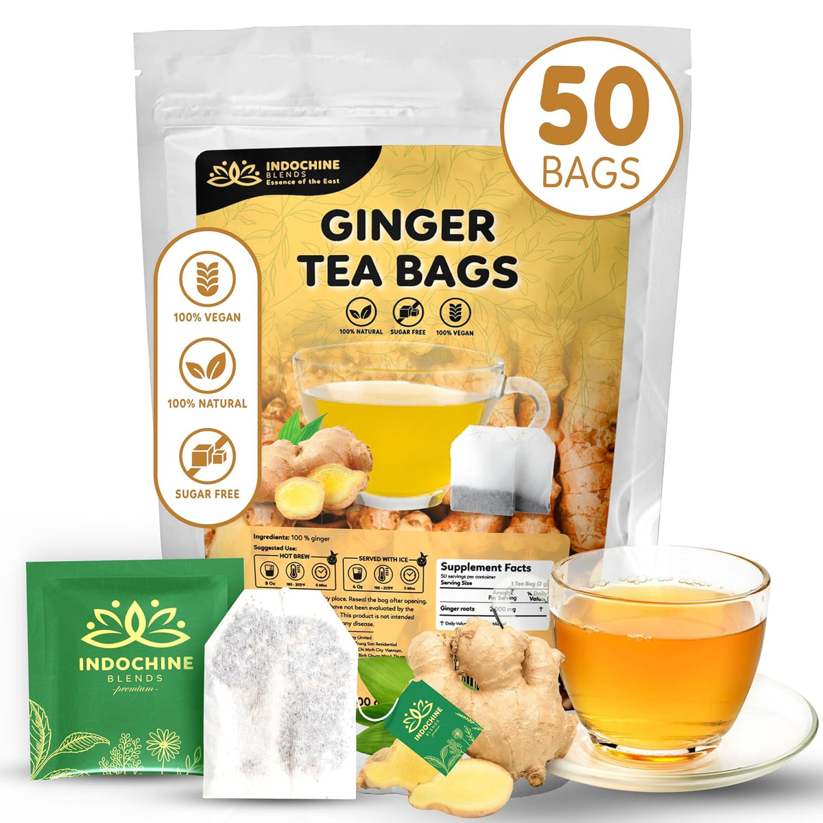 caffeine-free ginger tea bags