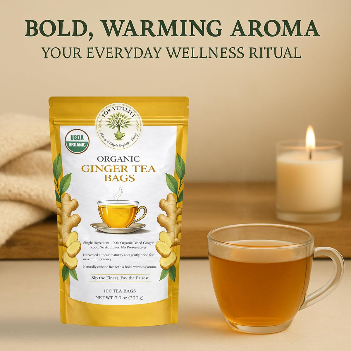 caffeine-free ginger tea for relaxation
