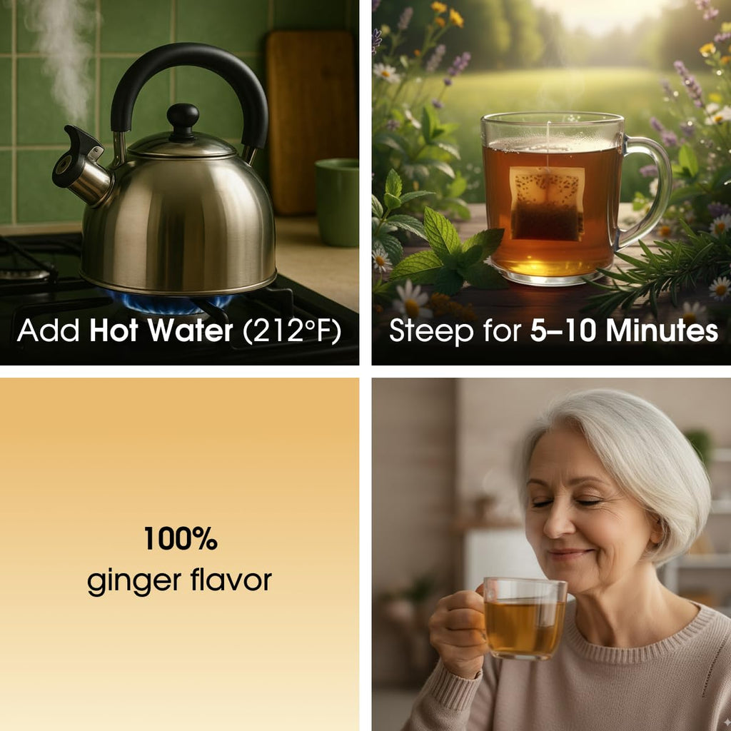caffeine-free ginger tea for soothing