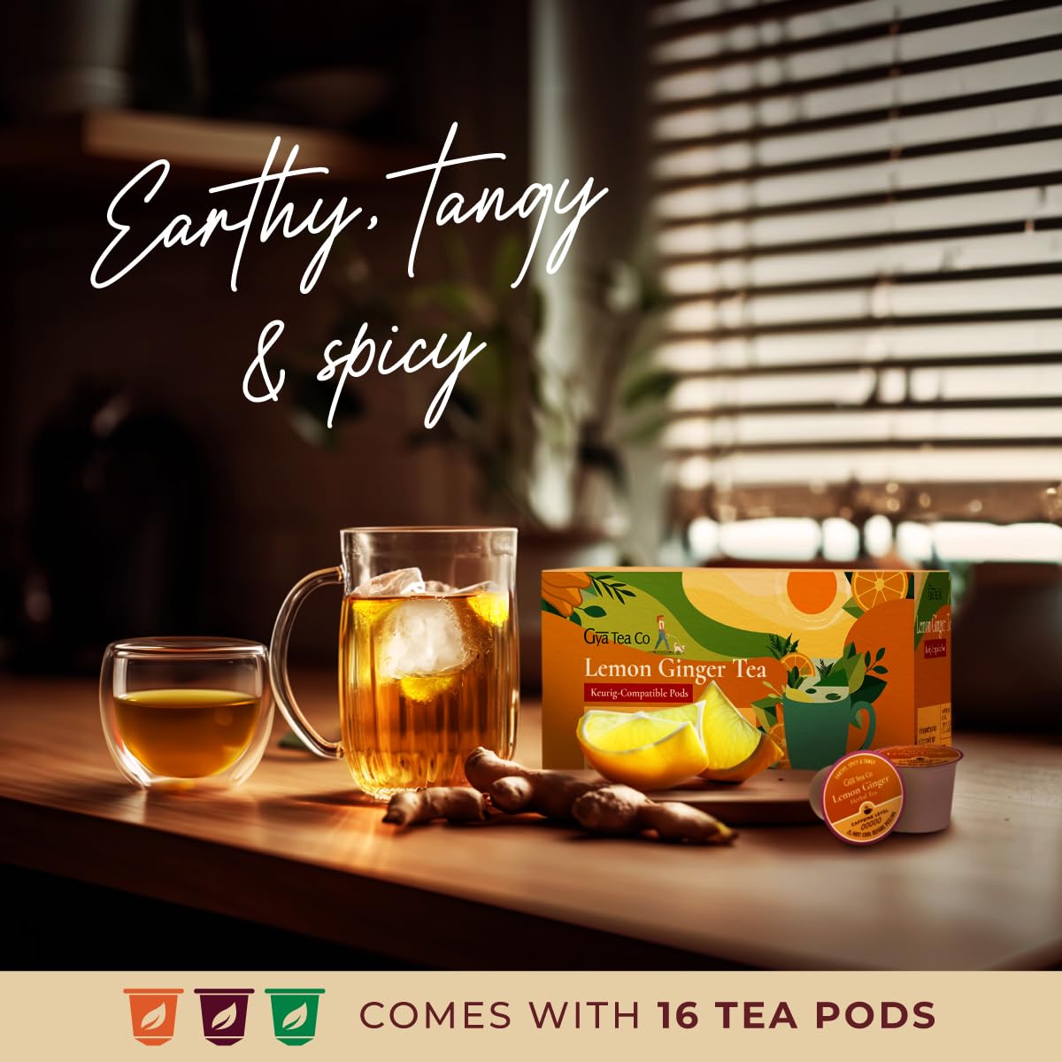 caffeine-free ginger tea pods