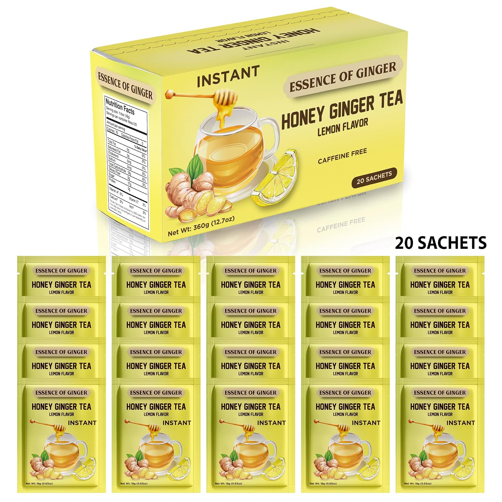 caffeine-free ginger tea sachets