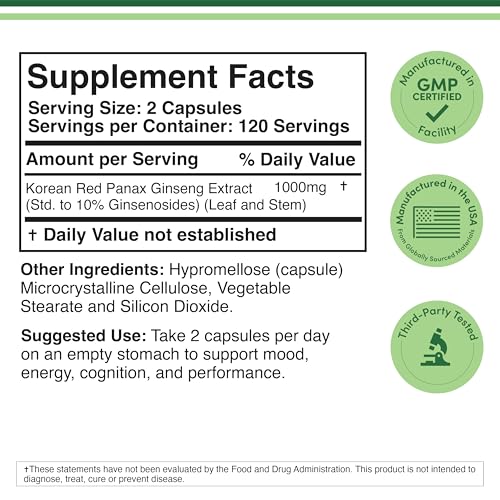 caffeine-free ginseng health supplement