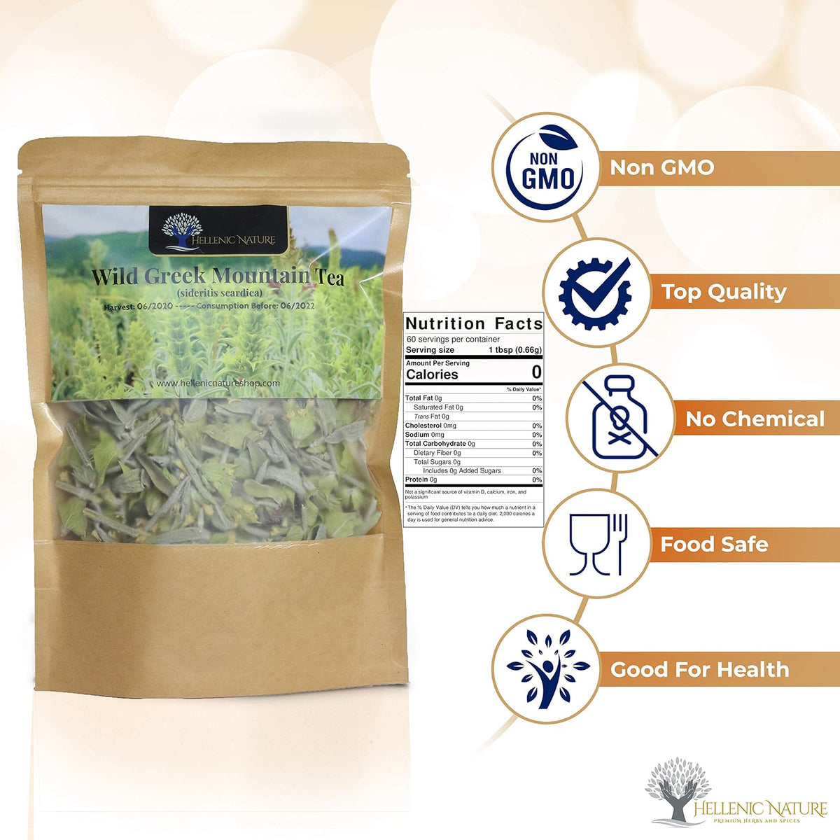Caffeine-free Greek mountain tea blend