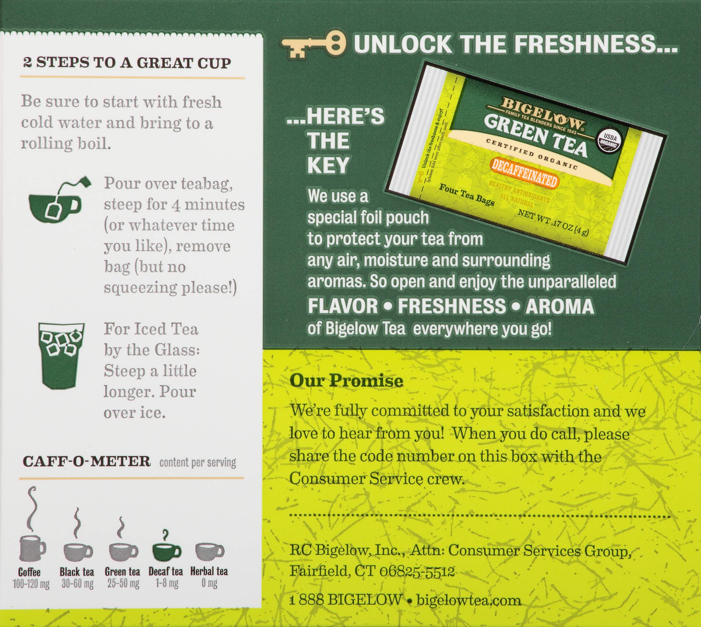 caffeine-free green tea option