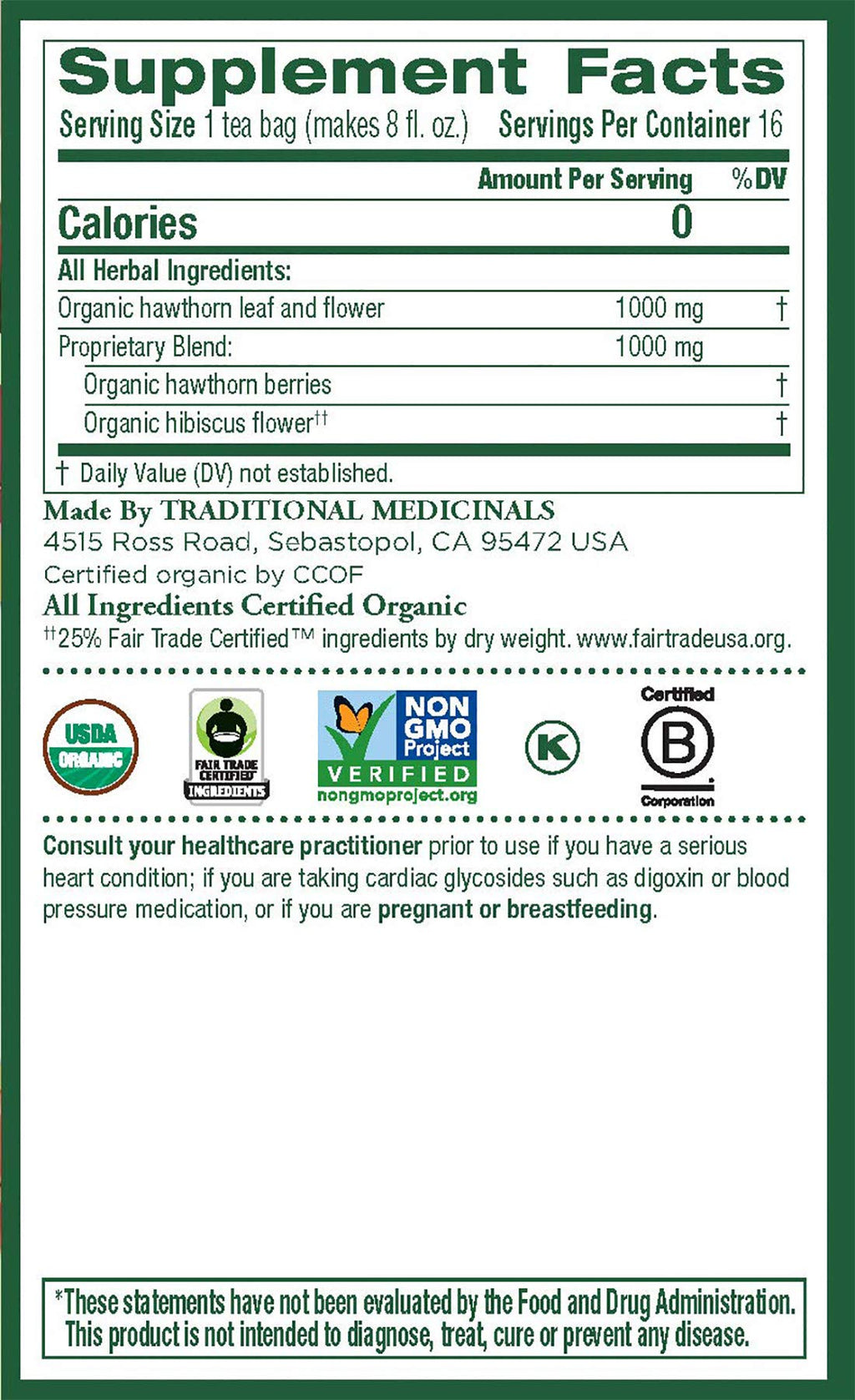 caffeine-free hawthorn wellness tea