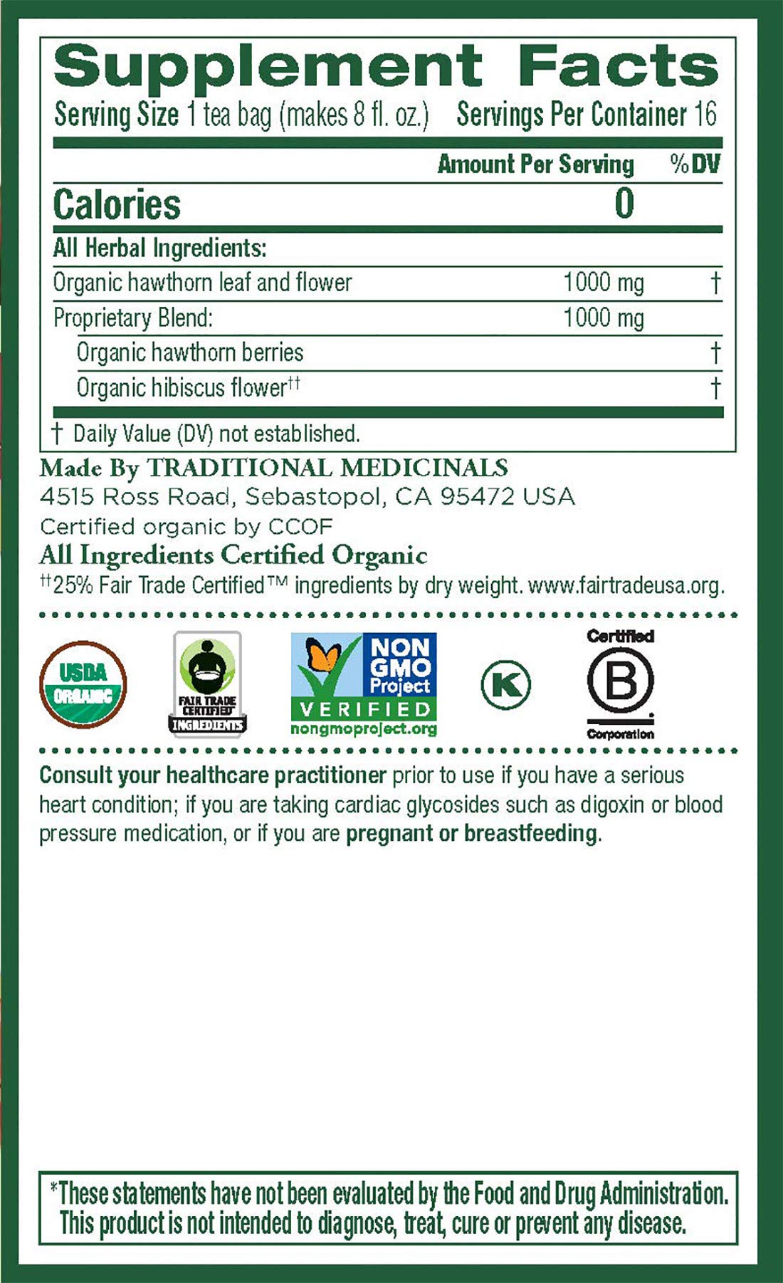 caffeine-free hawthorn wellness tea