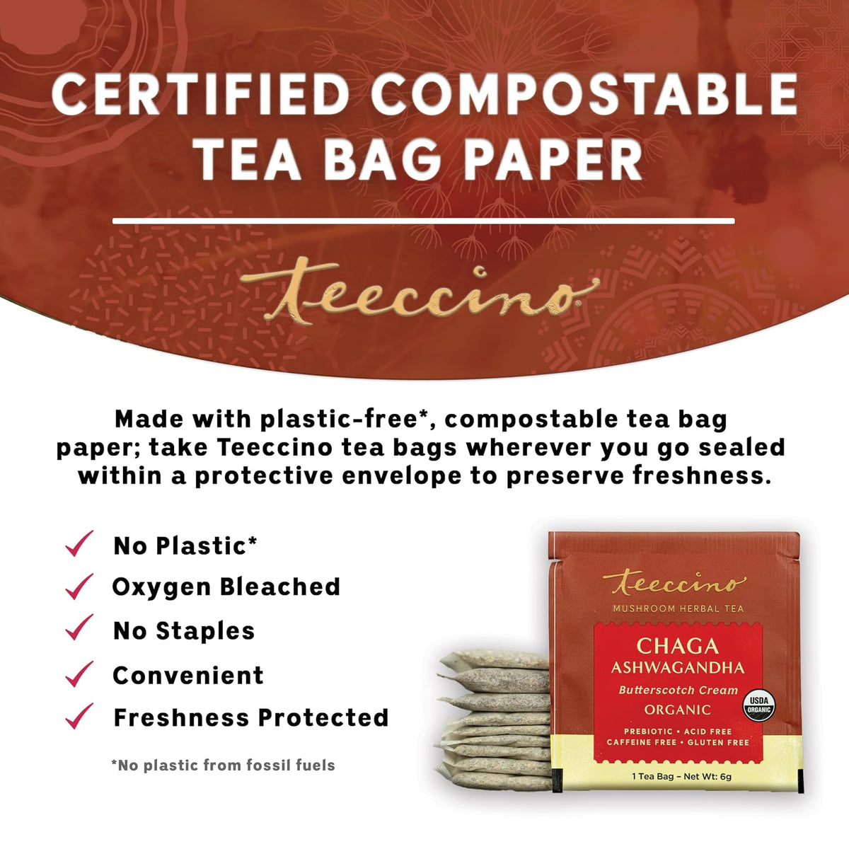 Caffeine-free herbal detox tea bags