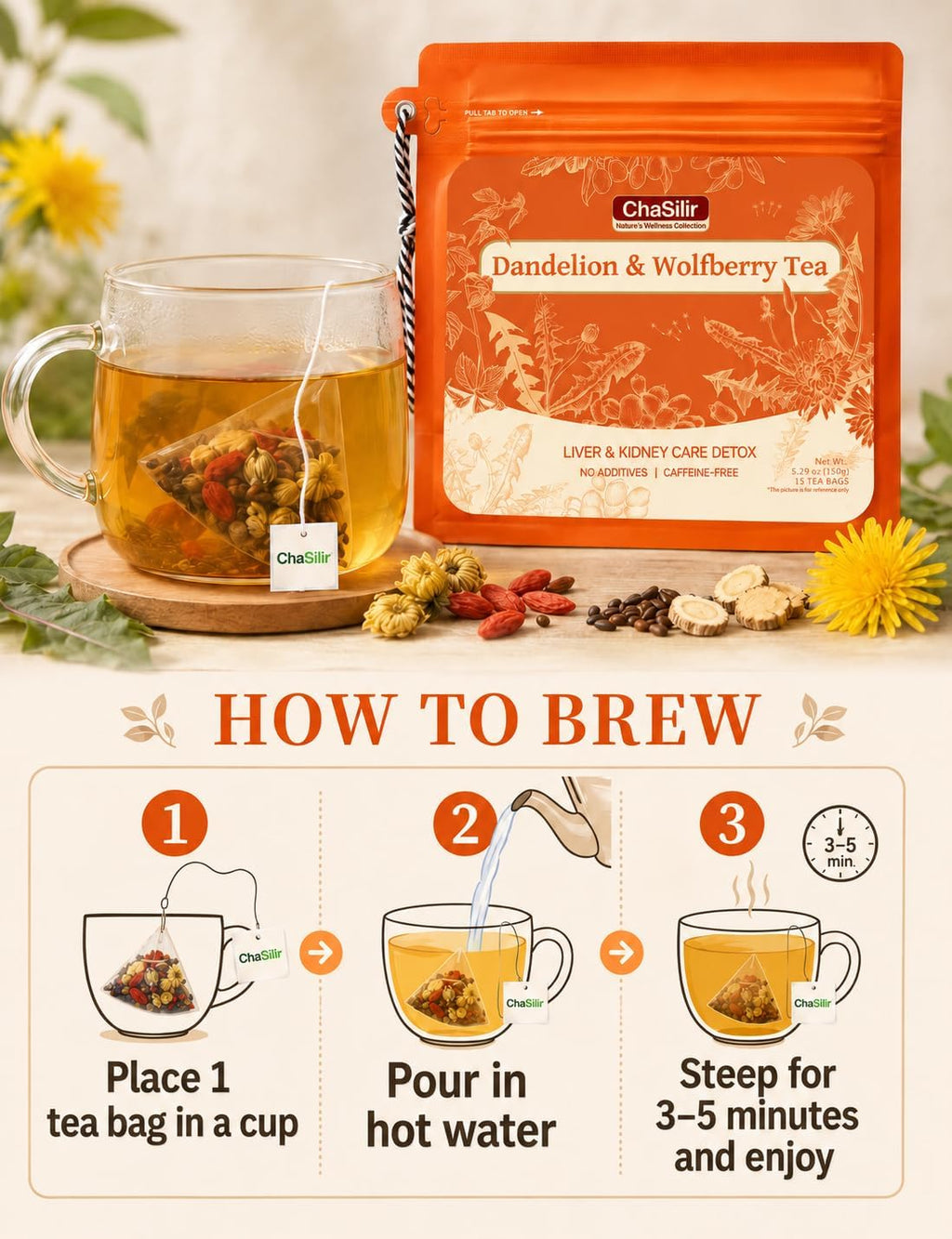 caffeine-free herbal detox tea option