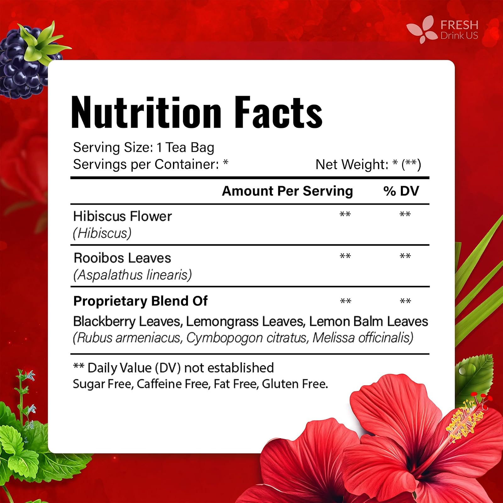 Caffeine-free herbal detox tea