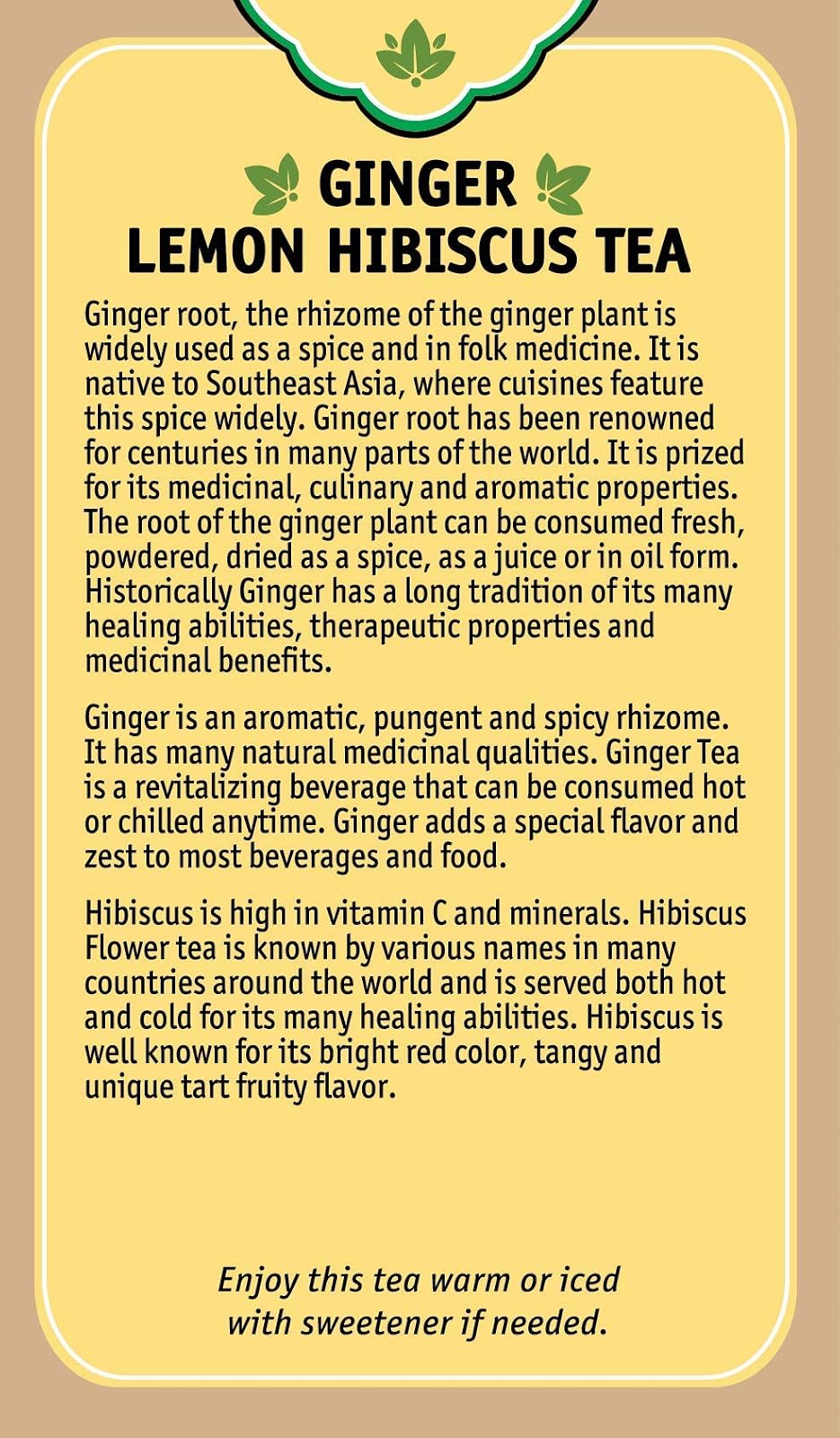 caffeine-free herbal ginger tea