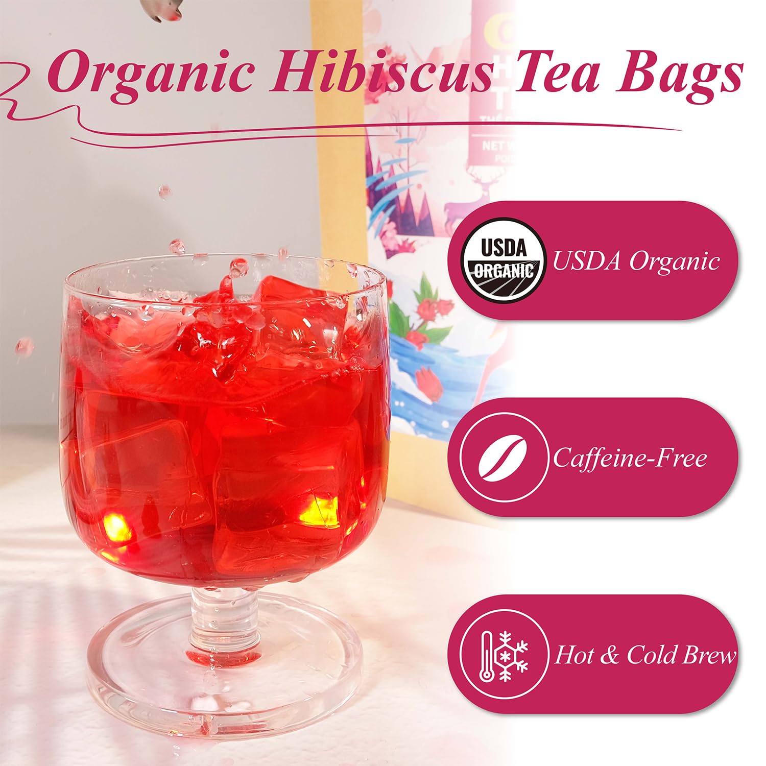 caffeine-free herbal hibiscus tea