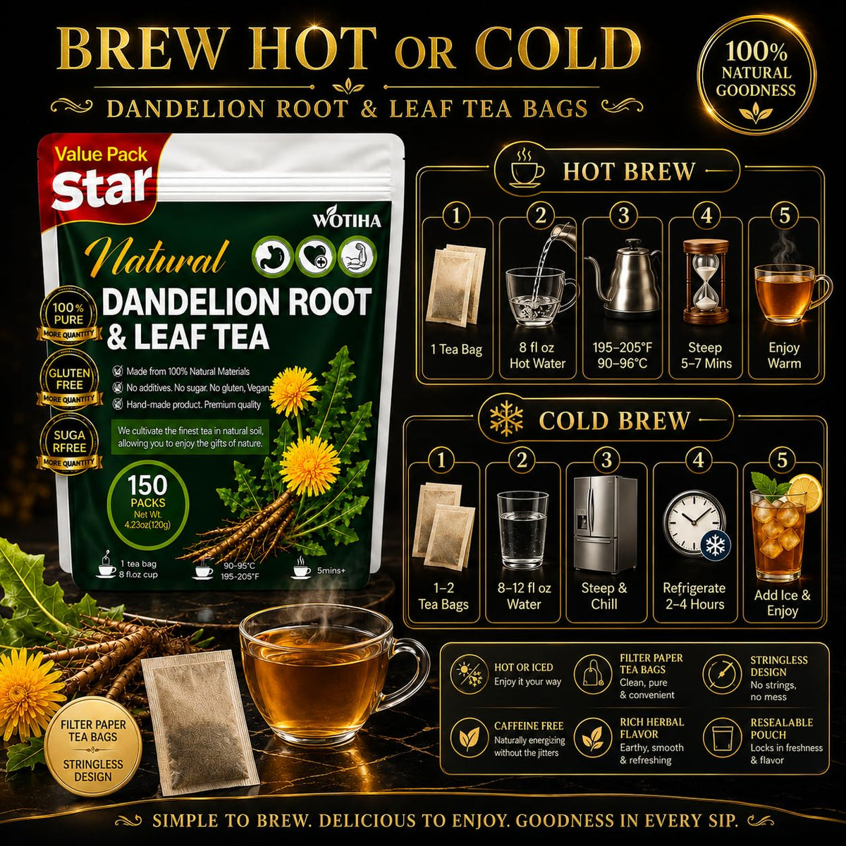 caffeine-free herbal infusion bags