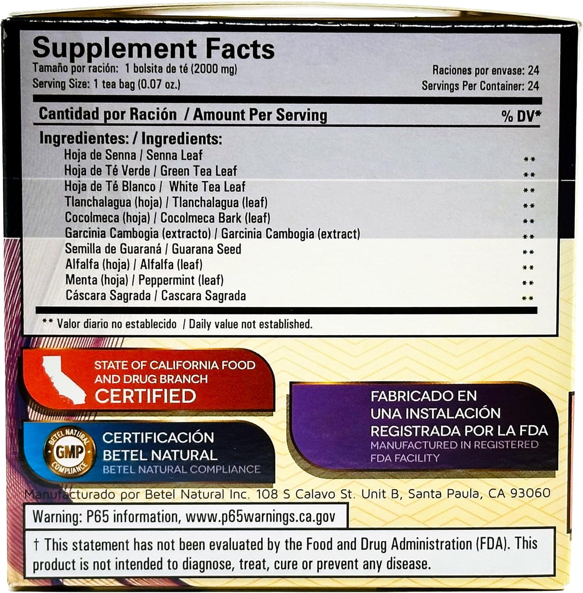 Caffeine-free herbal infusion tea