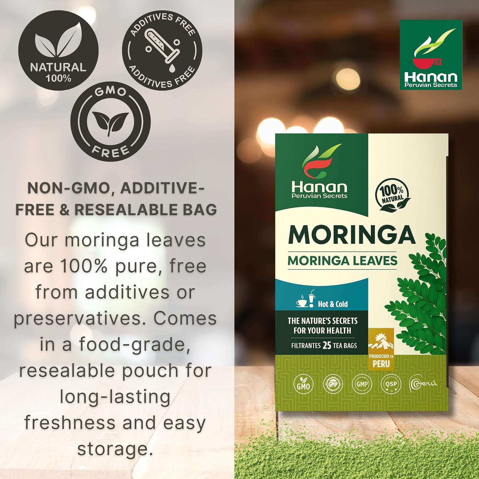 Caffeine-free herbal Moringa tea