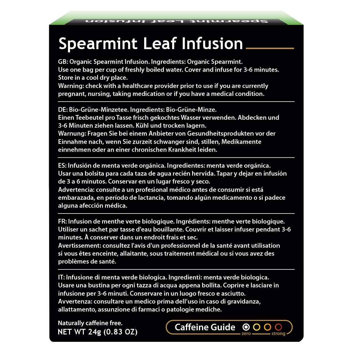 caffeine free herbal spearmint tea