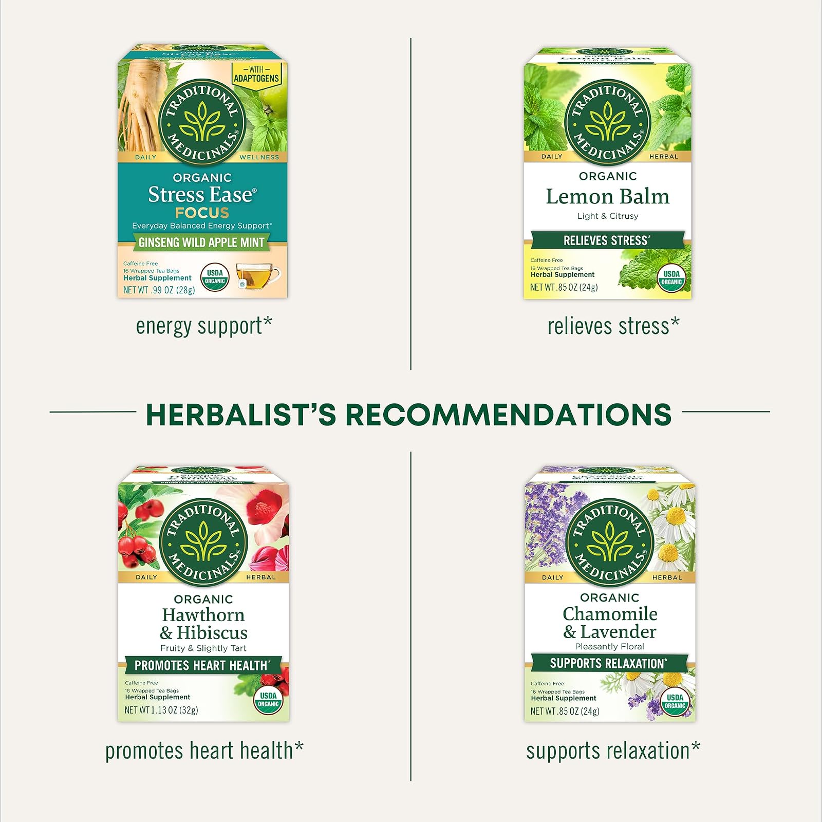 caffeine-free herbal tea bags