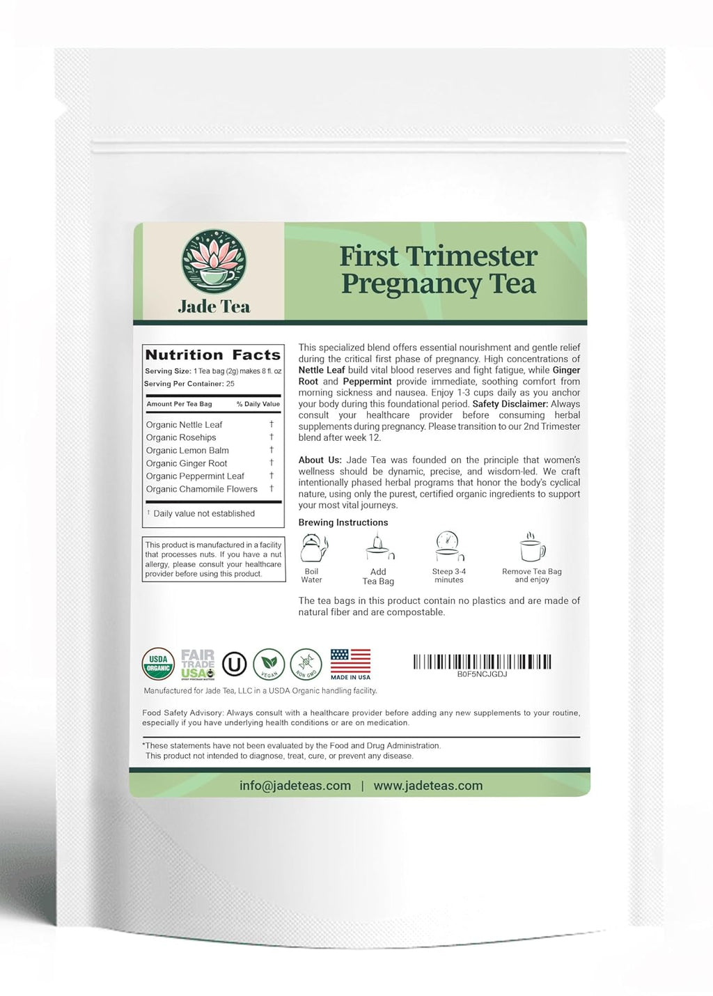 caffeine-free herbal tea bags