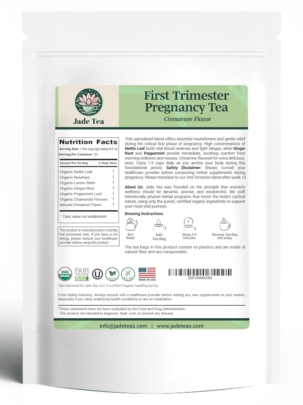 caffeine-free herbal tea bags