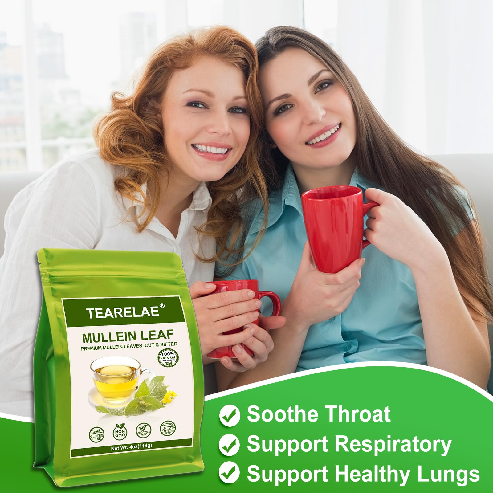Caffeine-free herbal tea for calming