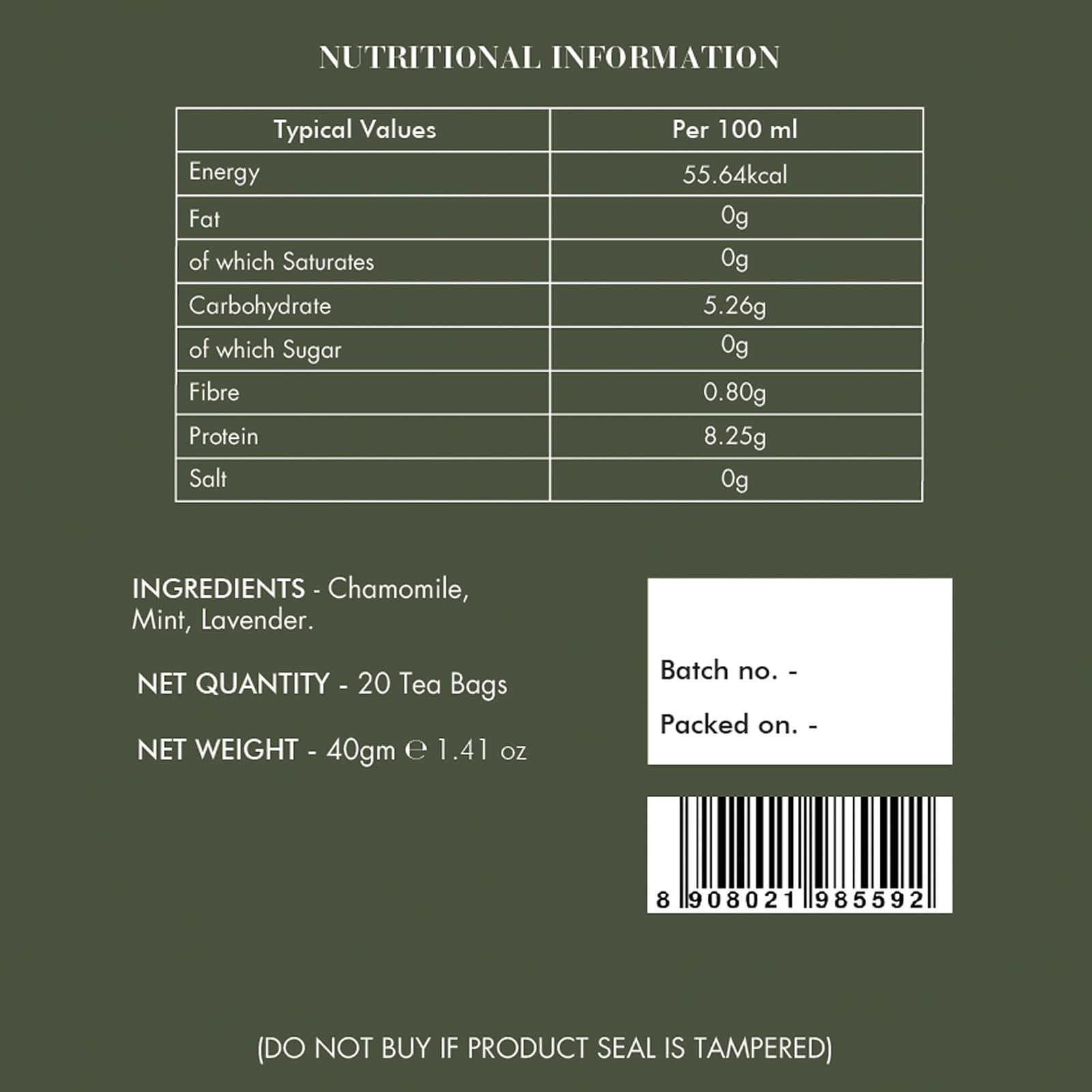 caffeine-free herbal tea option