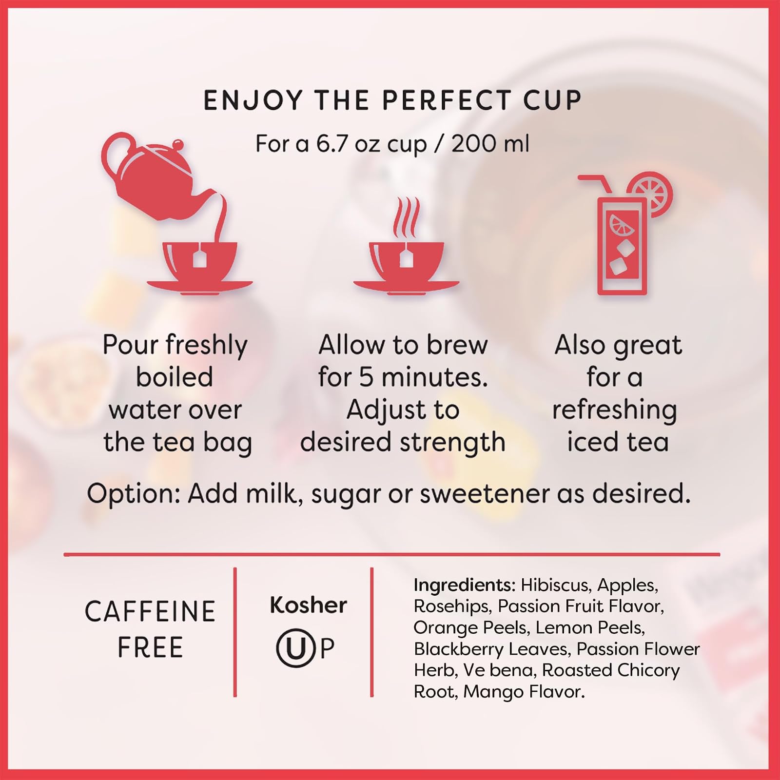 Caffeine-free herbal tea selection