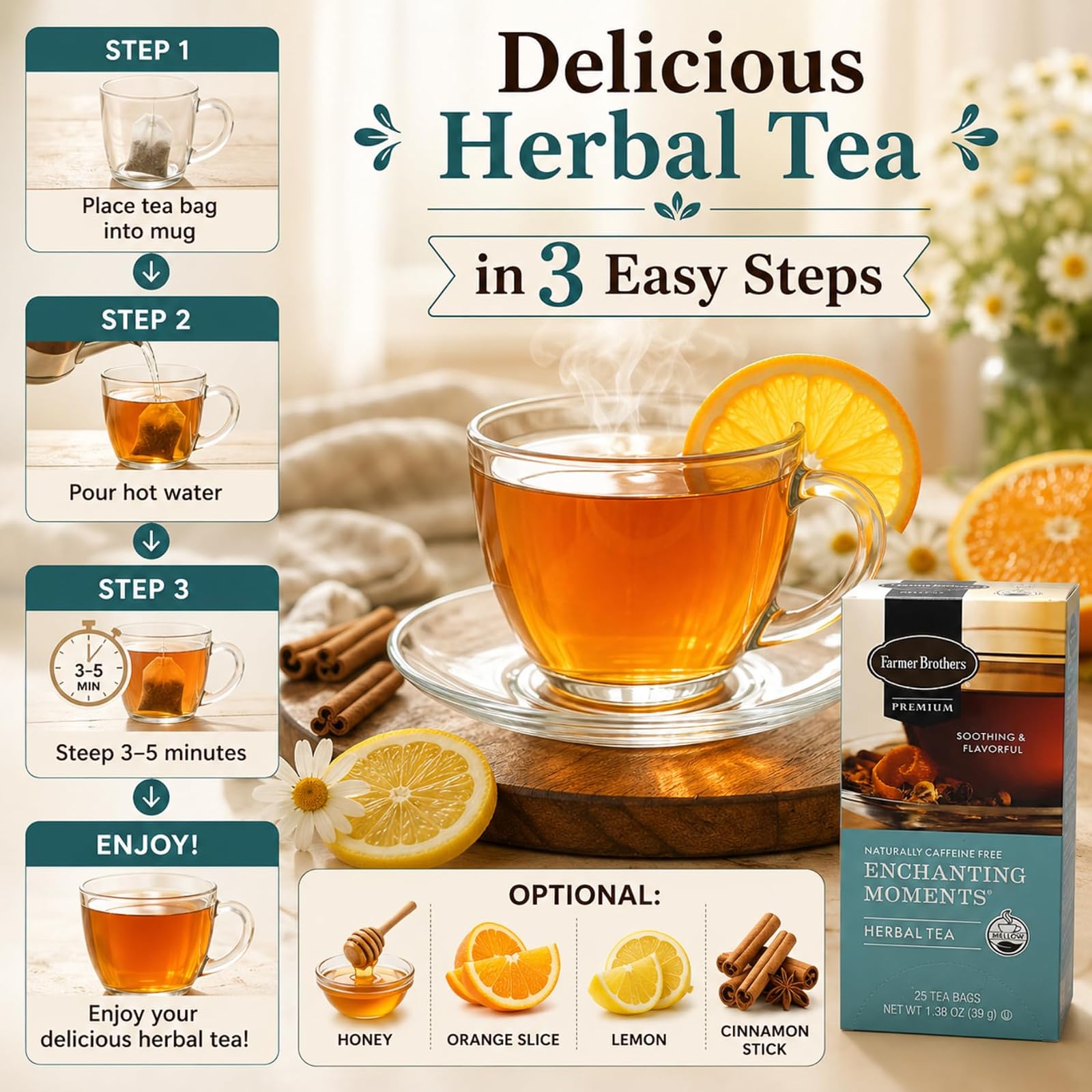 caffeine-free herbal tea selection