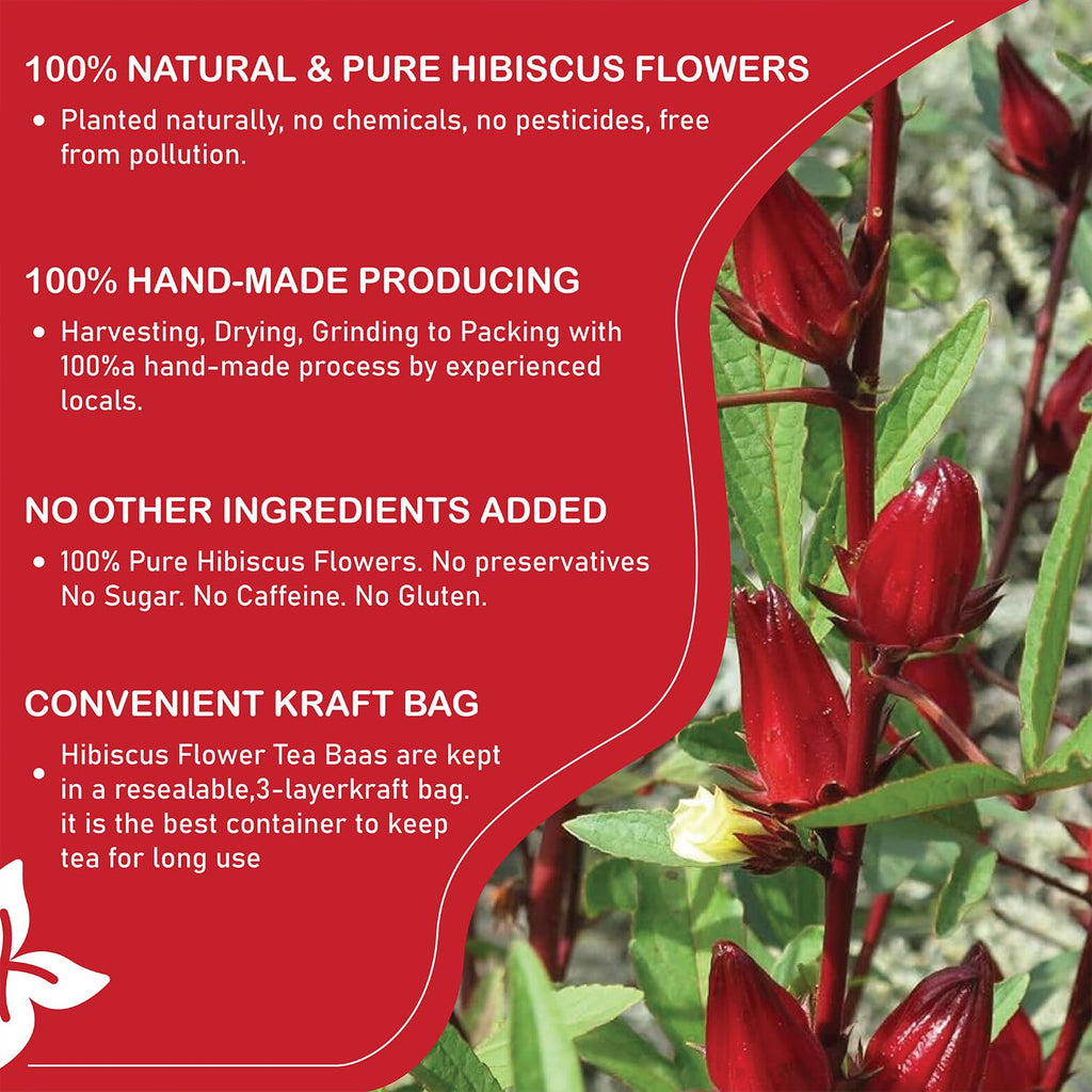 Caffeine-free hibiscus flowers tea