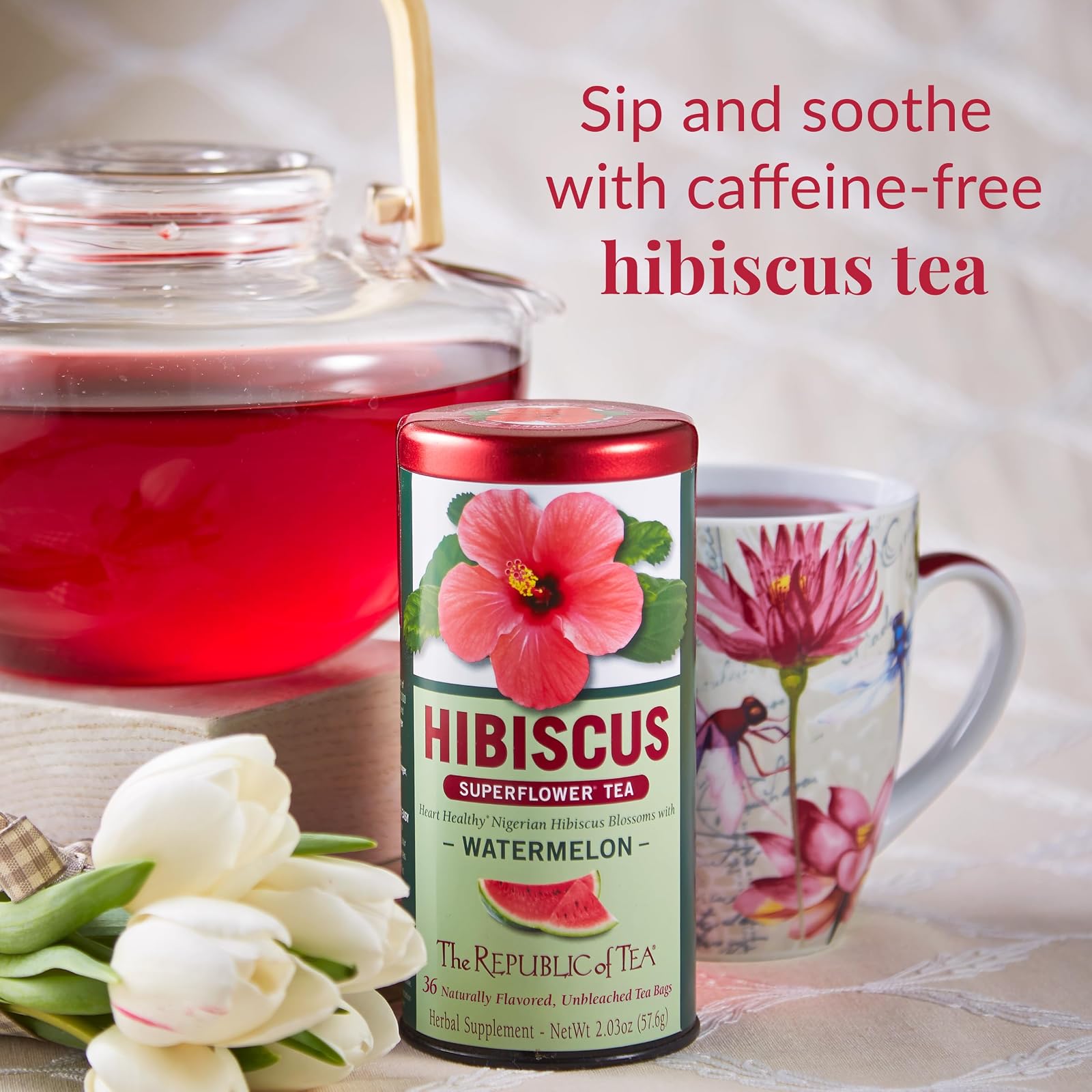 Caffeine-free hibiscus herbal infusion
