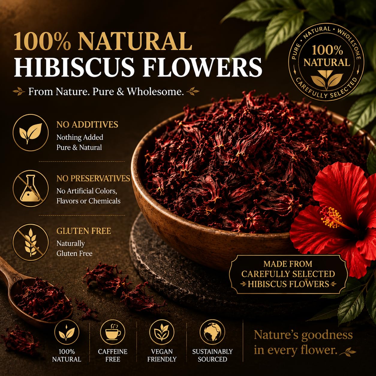 caffeine-free hibiscus herbal infusion