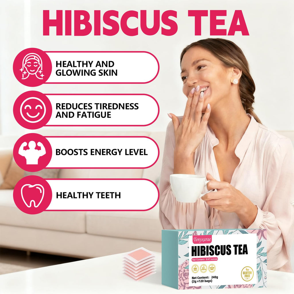 Caffeine-free hibiscus herbal tea bags