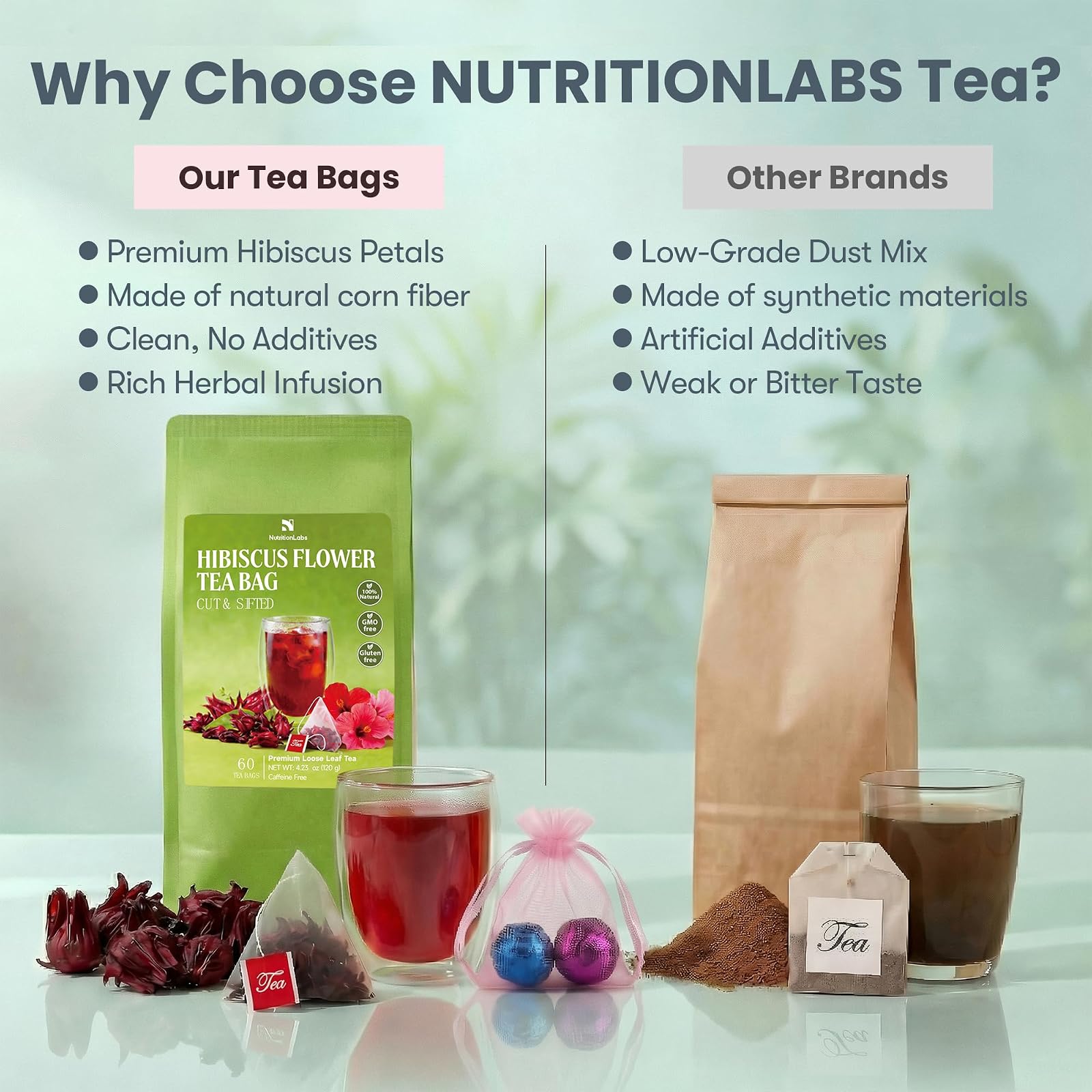 Caffeine-free hibiscus herbal tea