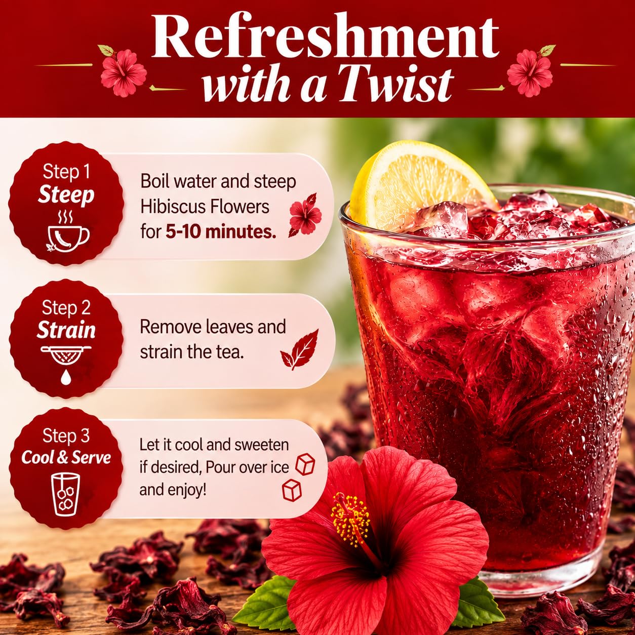 Caffeine-free hibiscus herbal tea