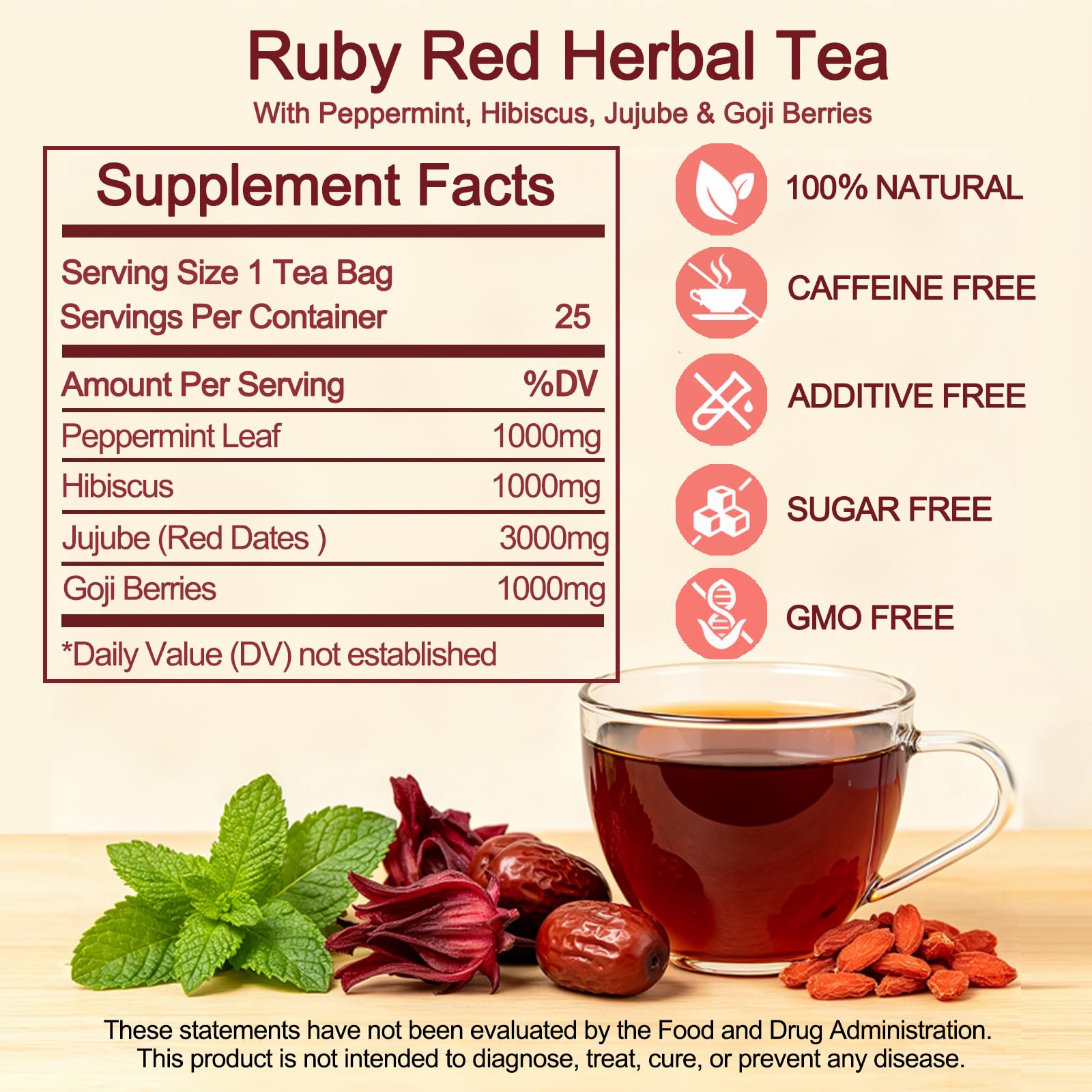 Caffeine-free hibiscus tea blend