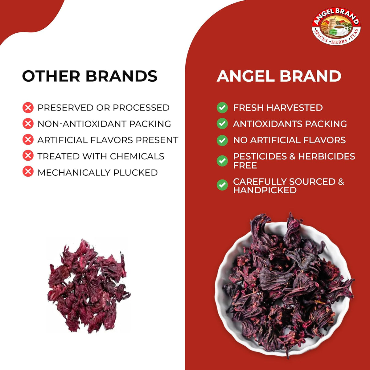 caffeine-free hibiscus tea option