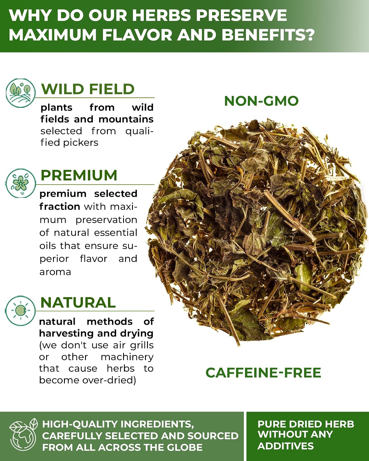caffeine-free lemon balm herbal infusion