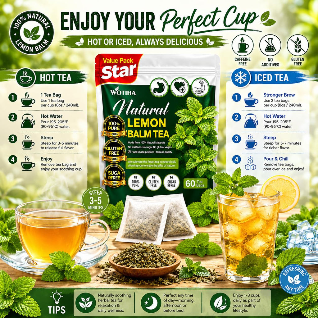 caffeine-free lemon balm infusion