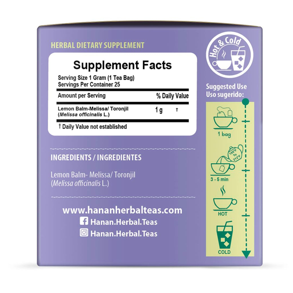 caffeine-free lemon balm tea bags