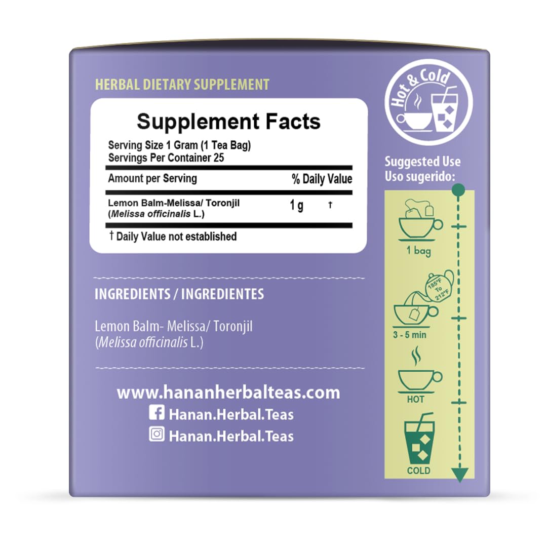 caffeine-free lemon balm tea bags