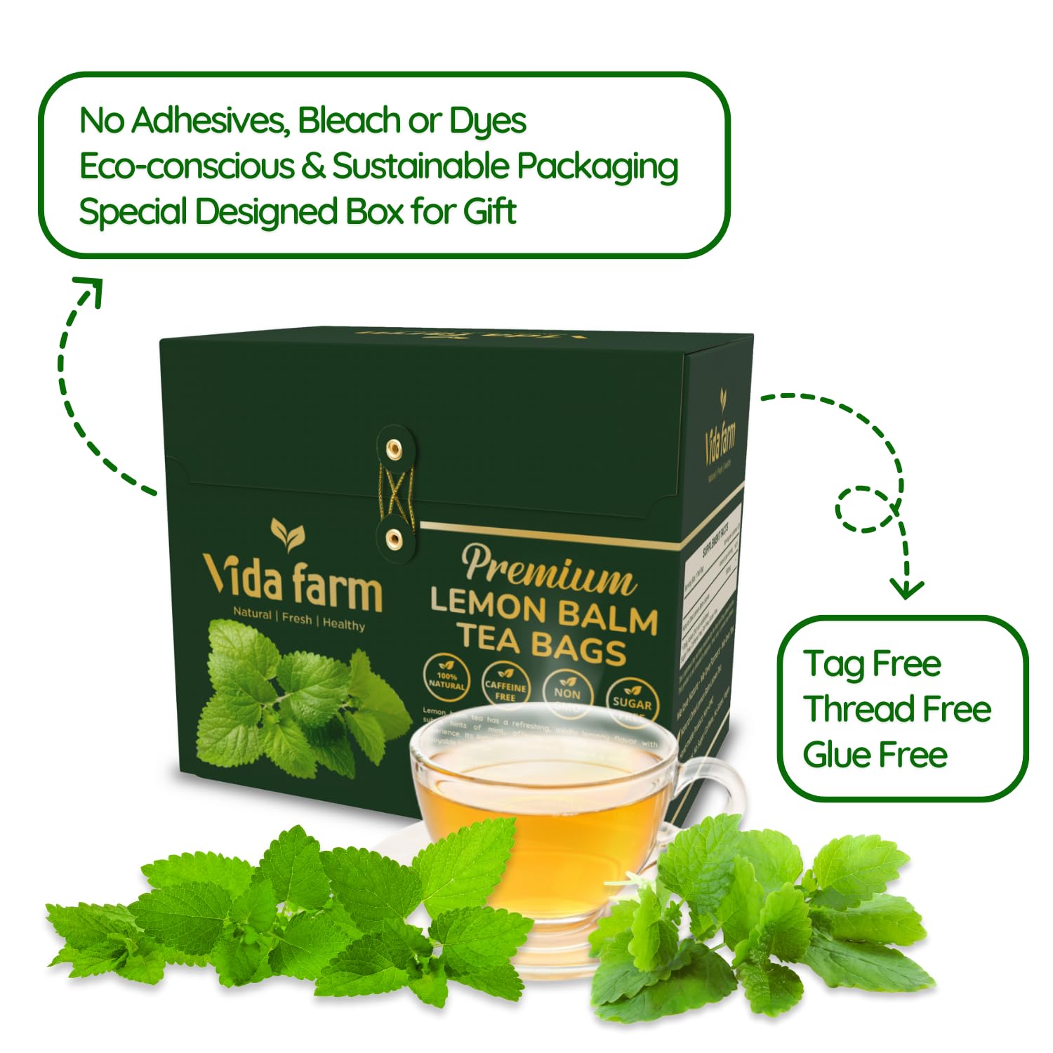 caffeine-free lemon balm tea blend