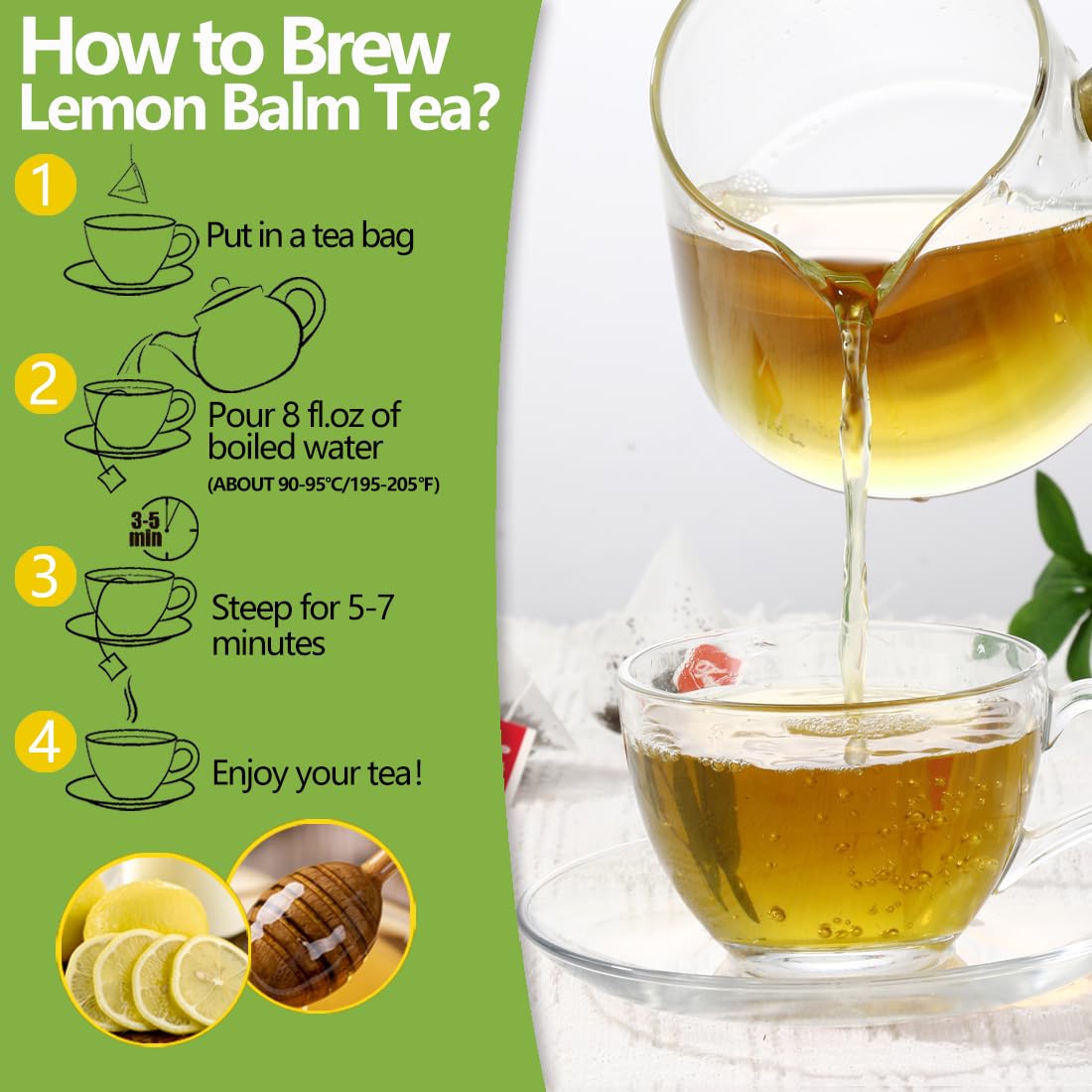 caffeine-free lemon balm tea for bedtime