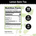 caffeine-free lemon balm tea infusion
