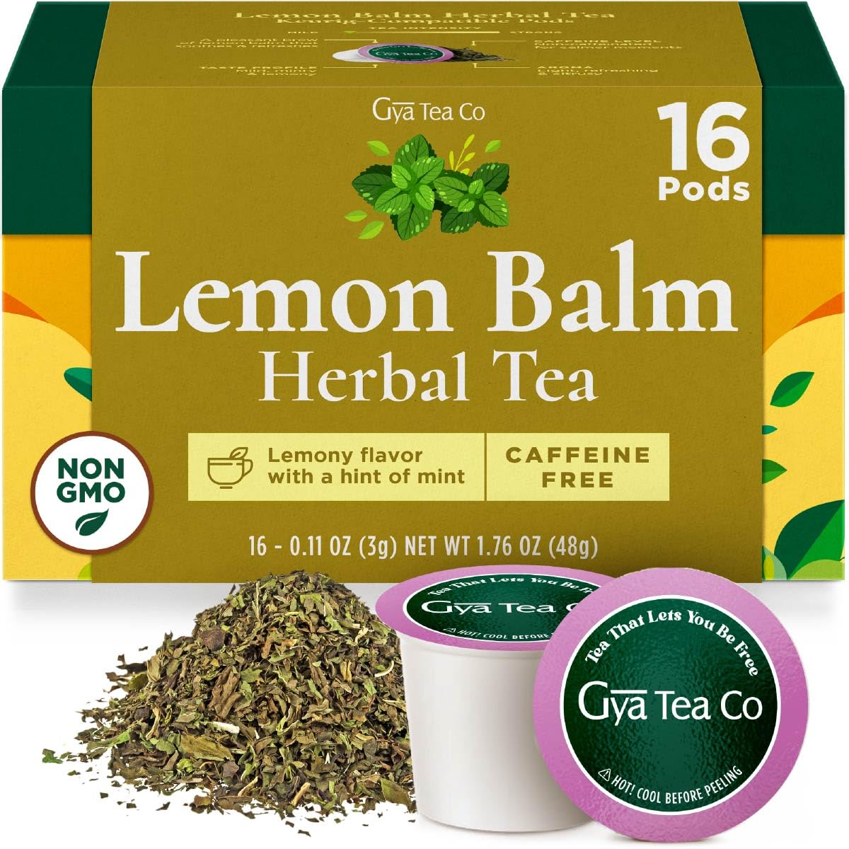caffeine free lemon balm tea pods