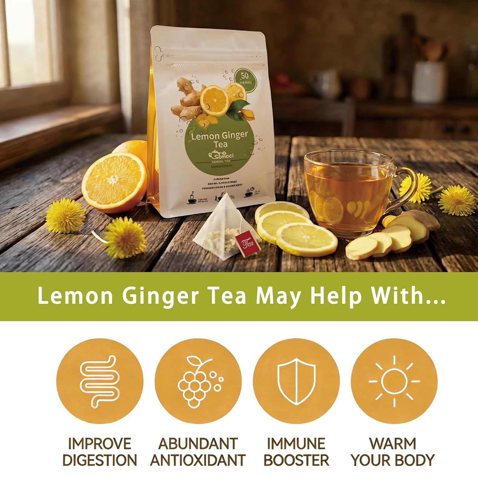 caffeine-free lemon ginger infusion