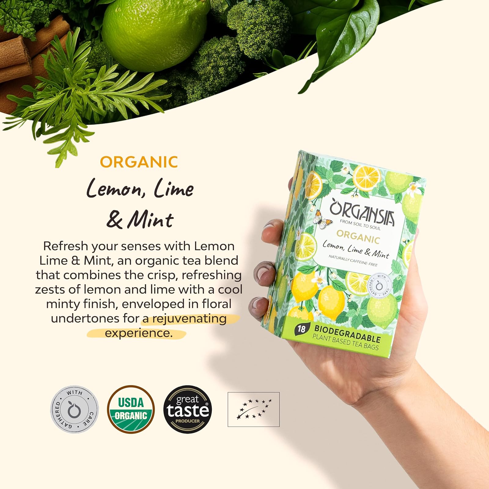 caffeine-free lemon lime mint infusion