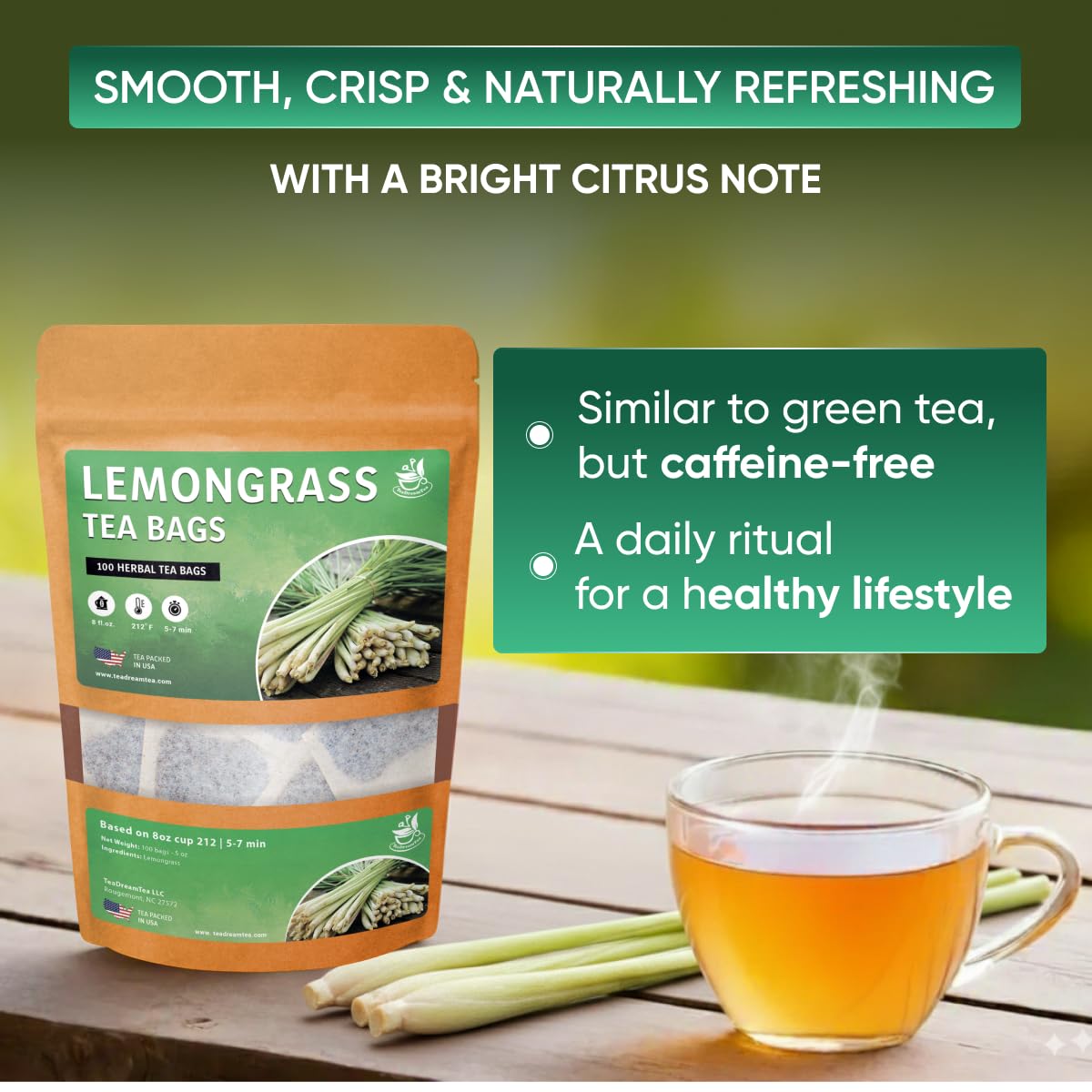 caffeine-free lemongrass herbal tea option