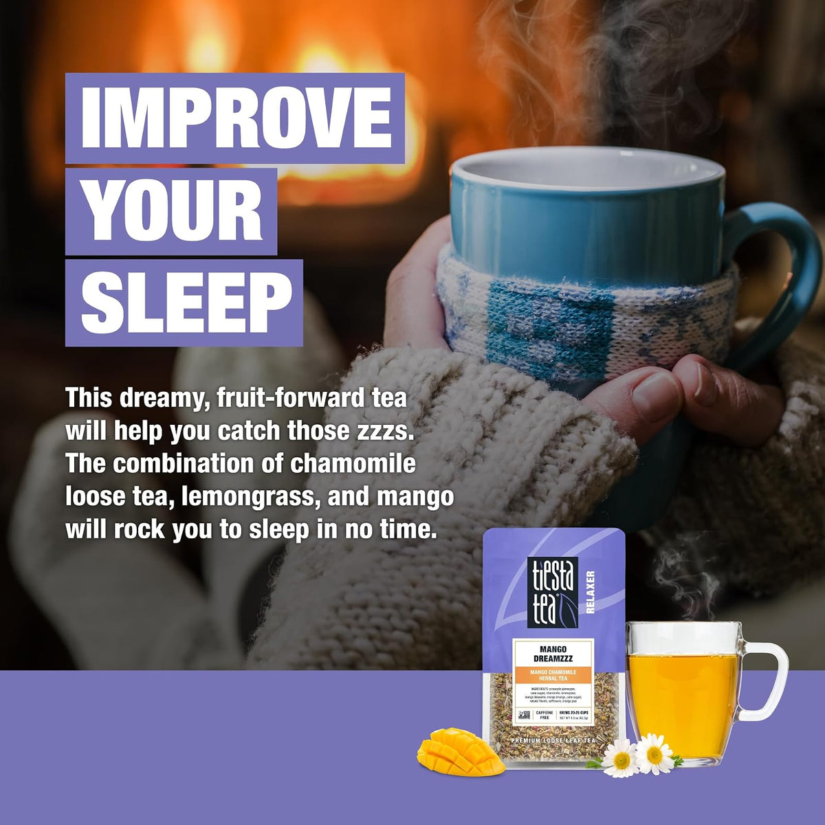 Caffeine-free mango herbal blend