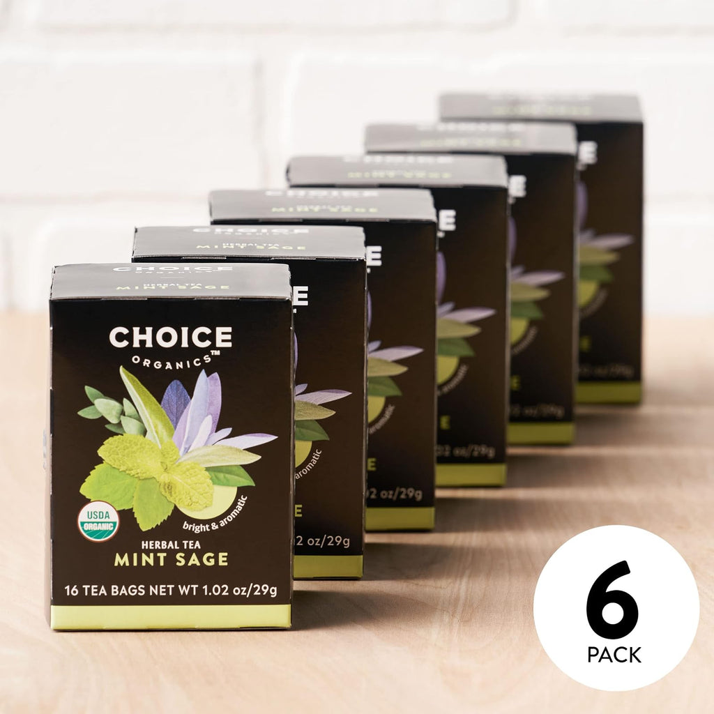 caffeine-free mint sage herbal infusion
