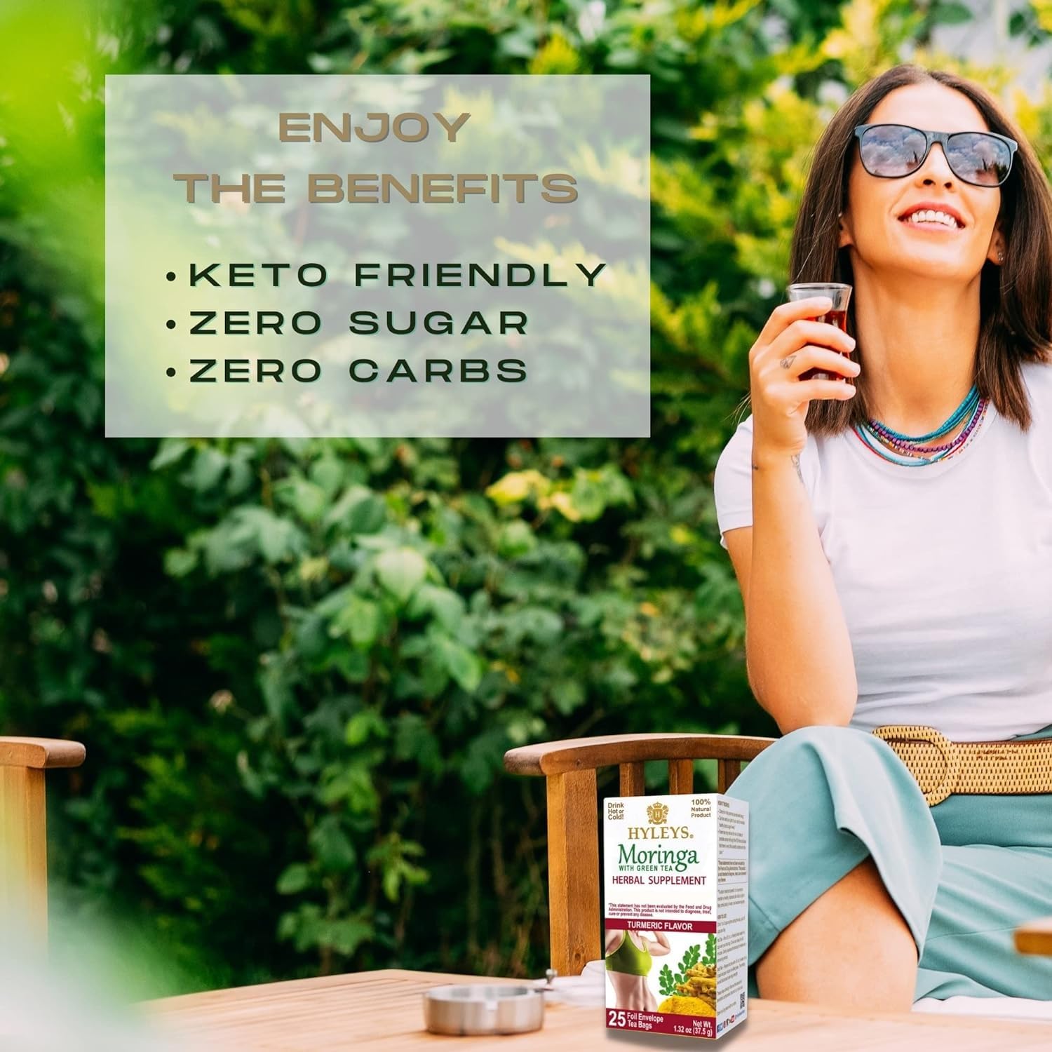 Caffeine-free Moringa Turmeric tea bags