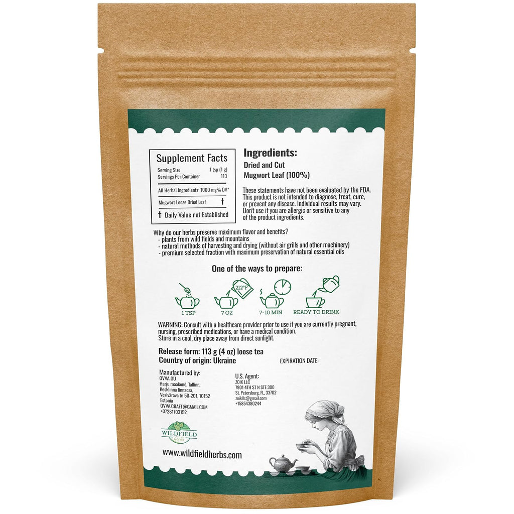 caffeine-free mugwort tea for wellness